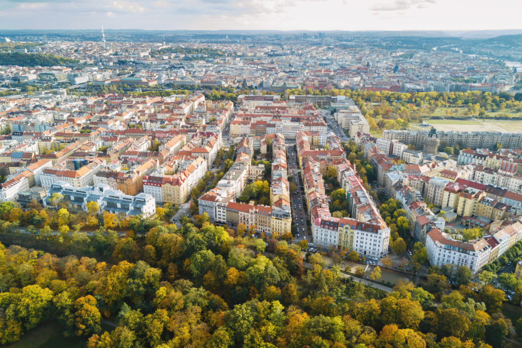 Amazing view on the historic city of Prague. Aerial view. · Free Stock ...